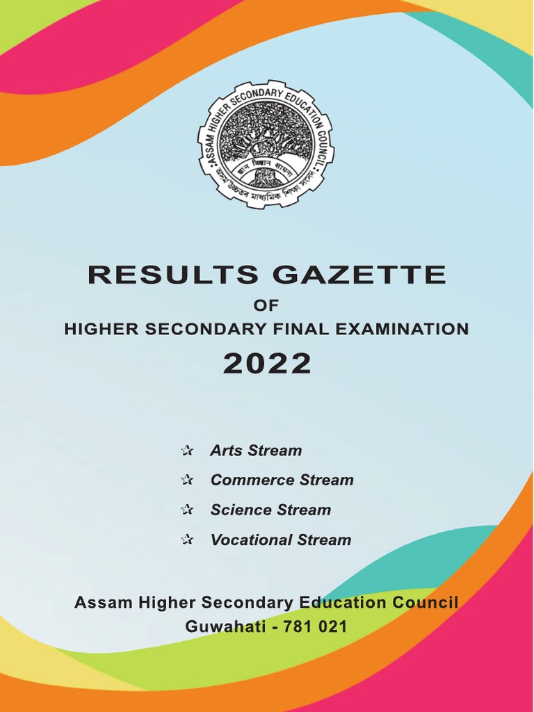 Ahsec 2022 Final Results Gazette PDF | PDF