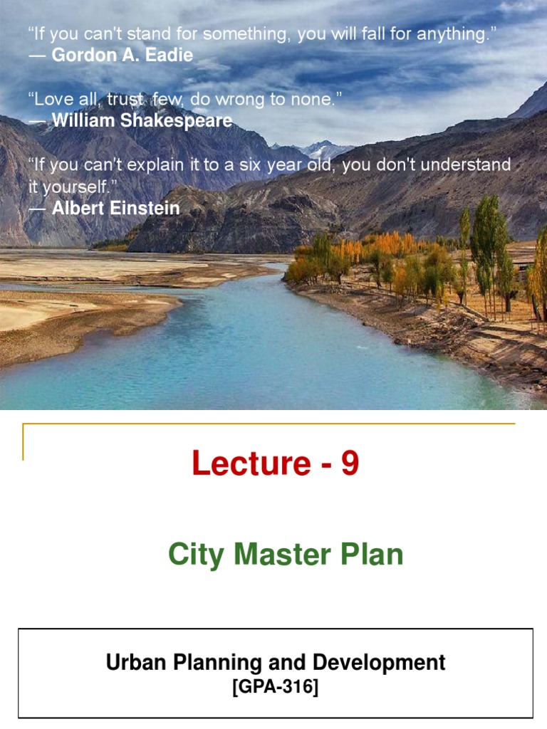 Lecture-9 City Master Plan | PDF | Urban Planning | City