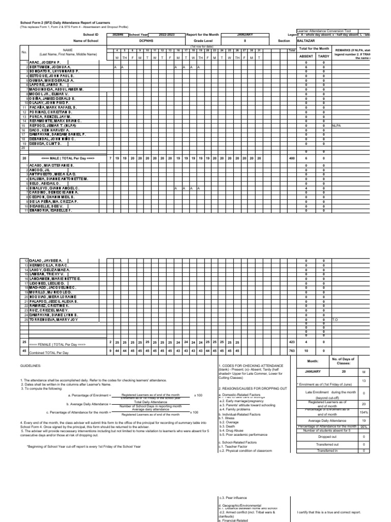 sf2 Jan 2023 PDF | Download Free PDF | Living Arrangements | Family