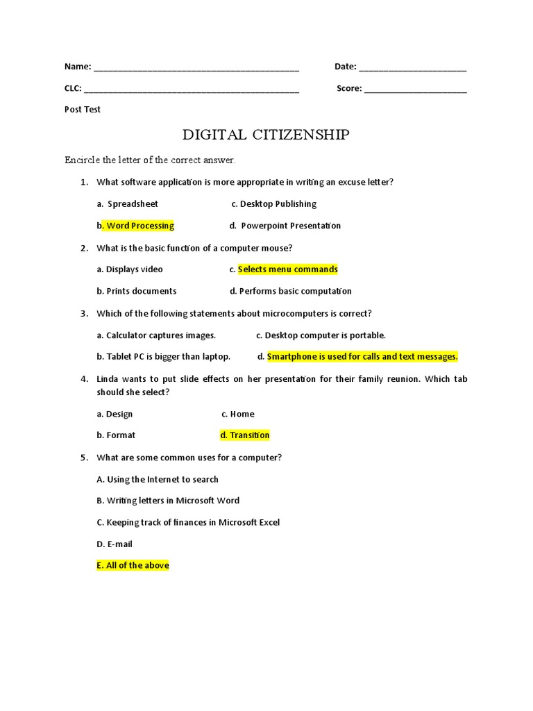 For Portfolio LS6 Digital Citizenship | PDF | Microsoft Word ...