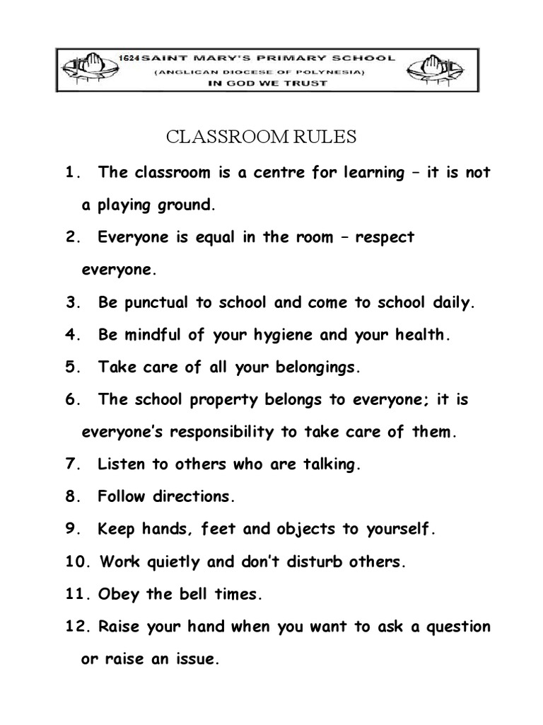 10 Classroom Rules | PDF