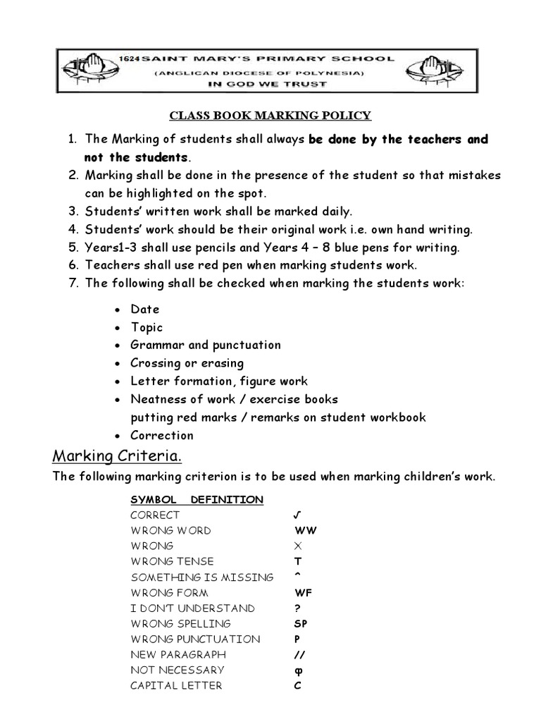 21 Book Marking Policy | PDF