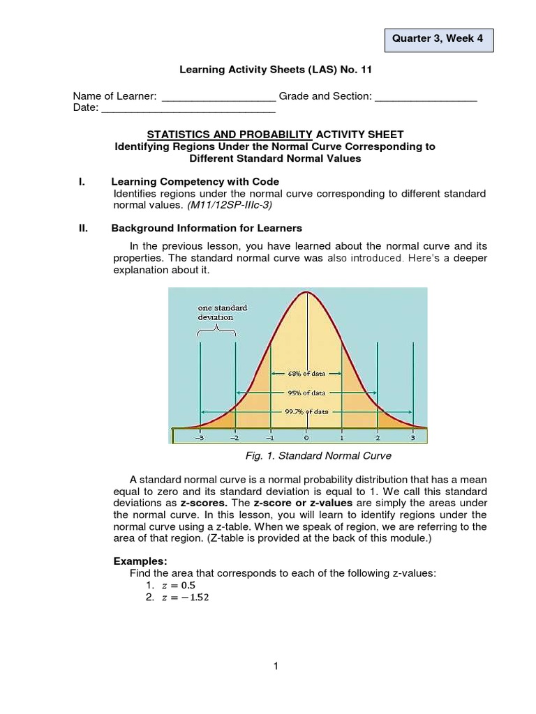 Stat LAS 11 | PDF | Normal Distribution | Learning