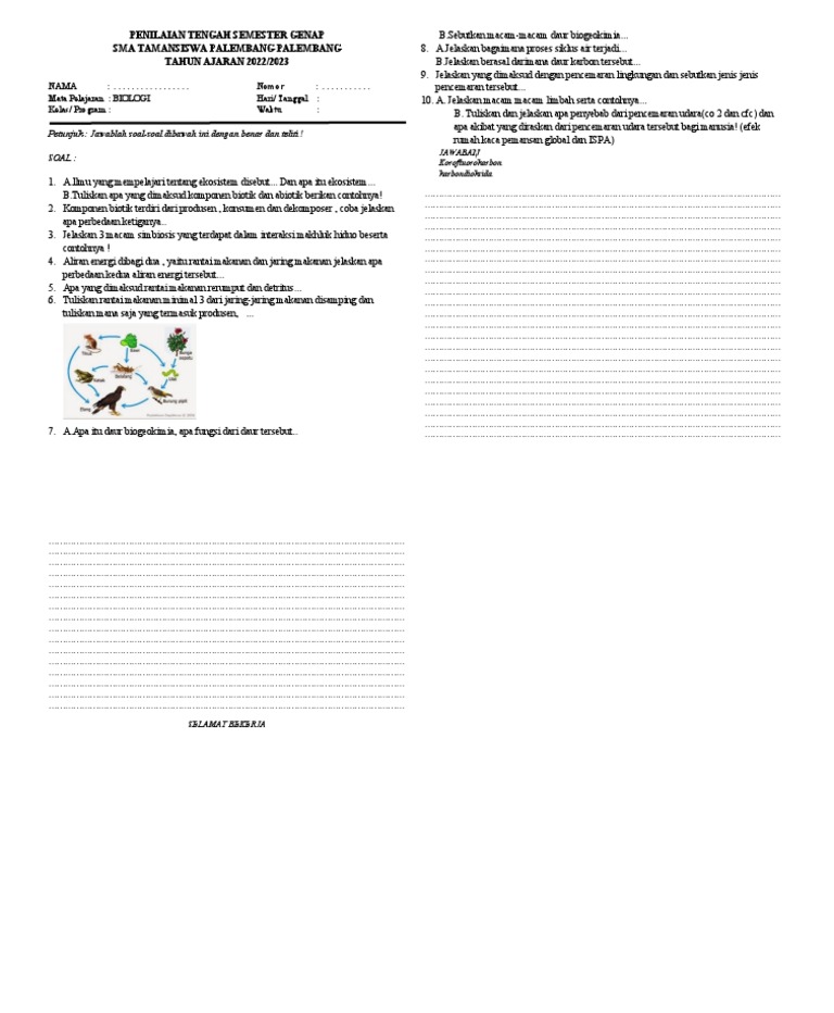 Format Soal PTS Genap 2023 | PDF