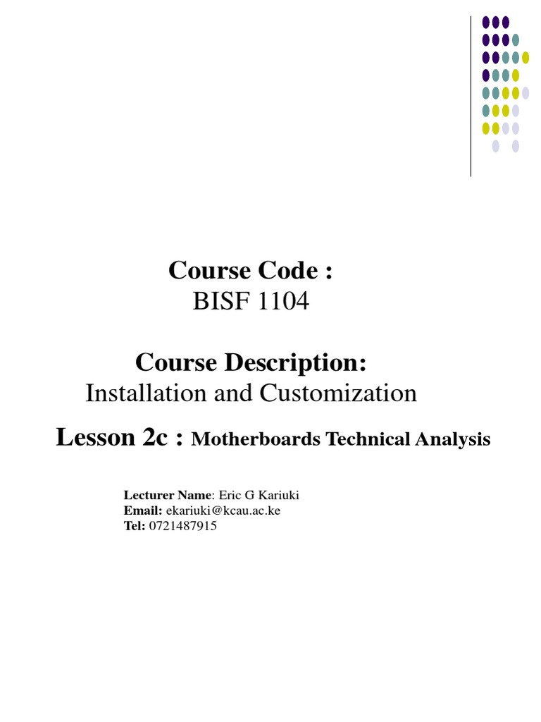 Topic 2c Motherboards Technical Analysis PDF | PDF | Booting | Bios