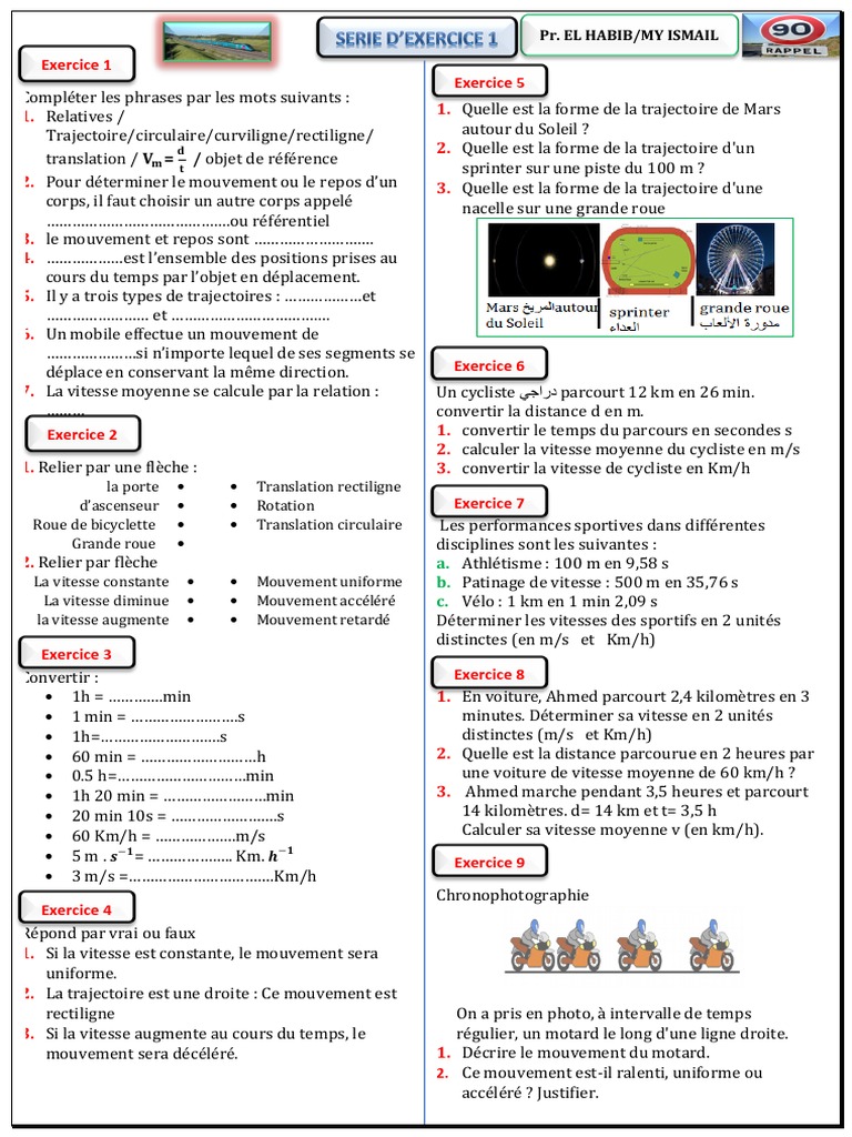 Exercices Actions Mecaniques Forces - 3 Eme Annee College2 PDF | PDF | Mécanique | Ingénierie ...