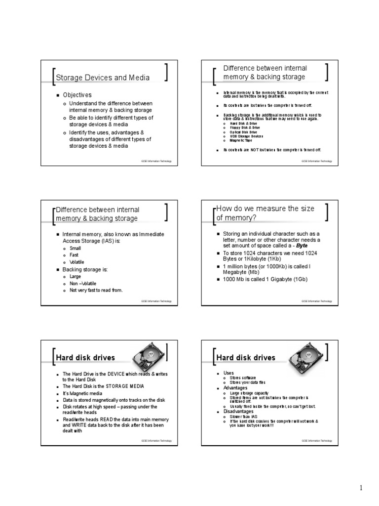 Topic 4c - Mass Storage Devices PDF | PDF | Computer Data Storage | Hard Disk Drive