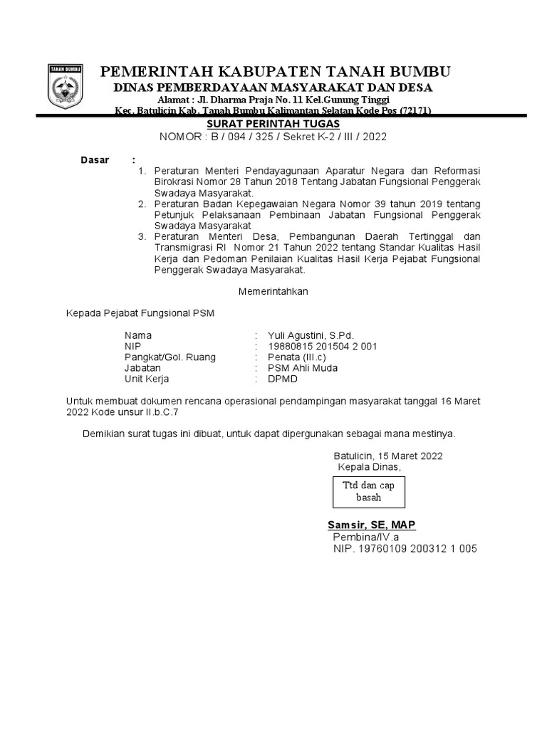 CONTOH Penyusunan DUPAK MELAKSANAKAN PENDAMPINGAN MASYARAKAT | PDF