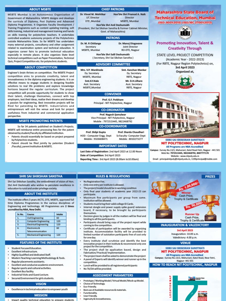 MSBTE State Level Project Competition 2023 | PDF | Engineering