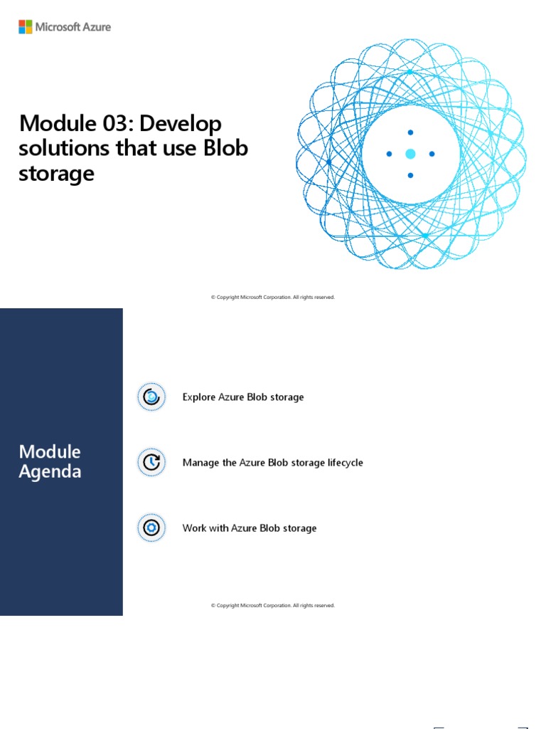 Module 03 Develop Solutions That Use Blob Storage | PDF | Microsoft Azure | Computer Data Storage