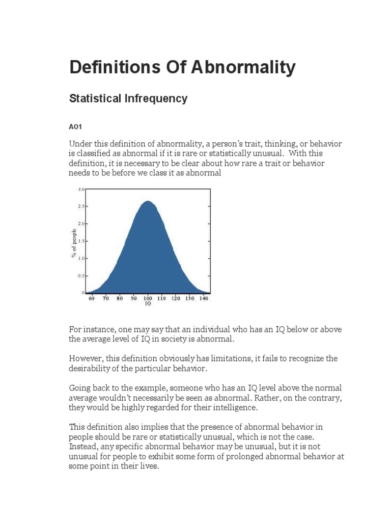 Definitions of Abnormality Intro | PDF | Obsessive–Compulsive Disorder ...