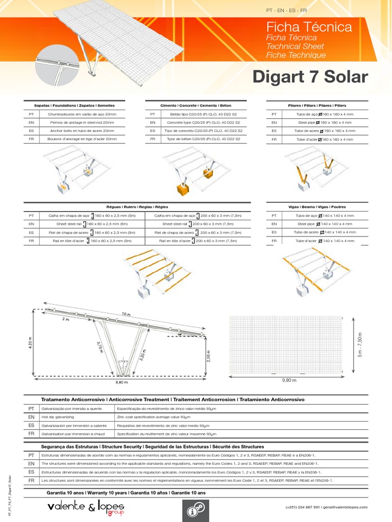 FT Digart 7 Solar 4 Idiomas | PDF | Rieles | Materiales