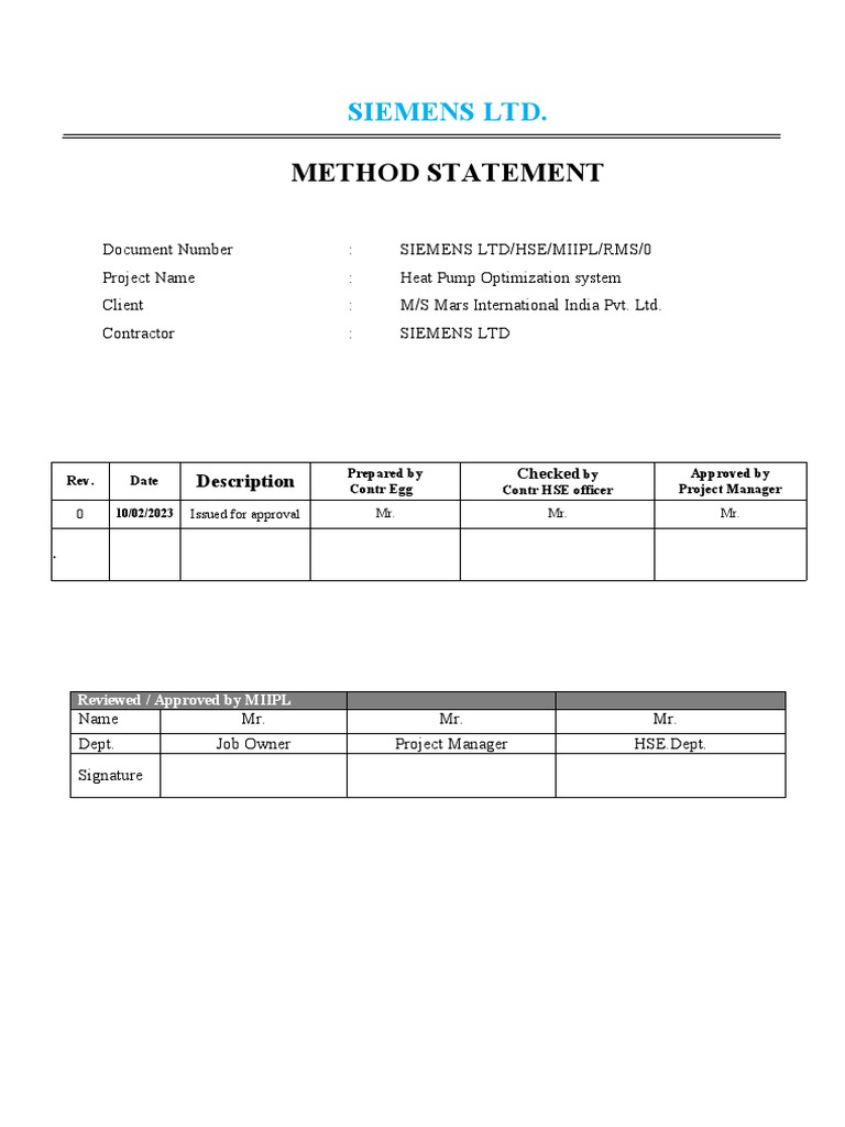 Work Method Statement | Download Free PDF | Pipe (Fluid Conveyance) | Pump