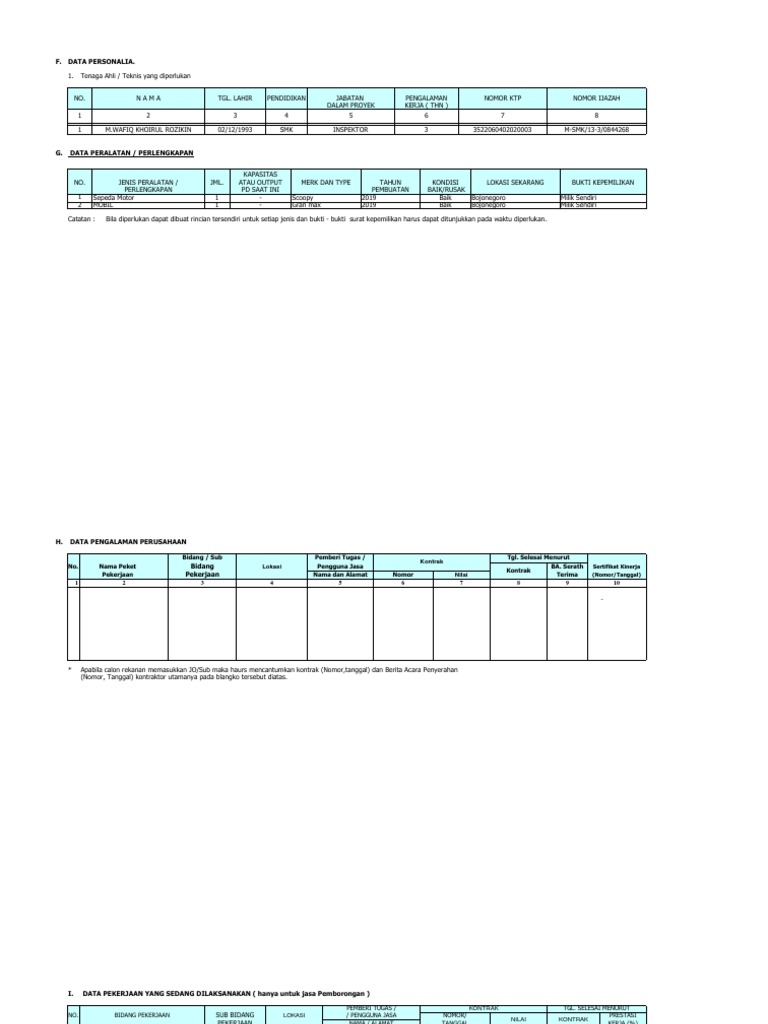 F. Data Personalia | PDF
