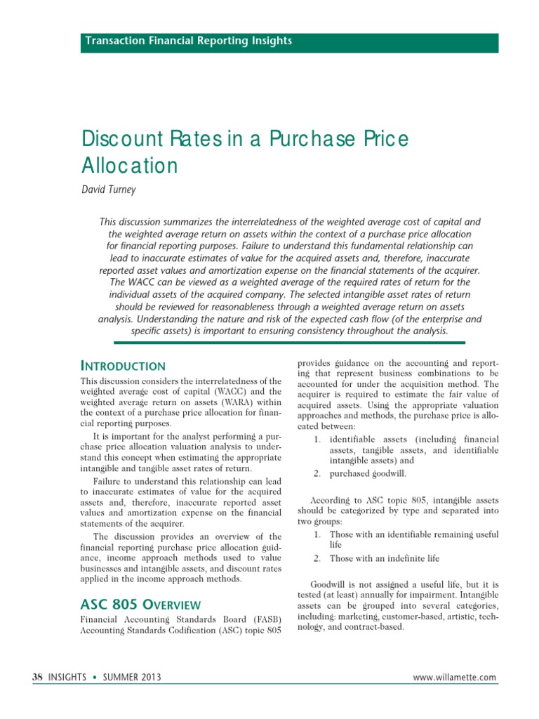 Purchase Price Allocation Insights | PDF | Business