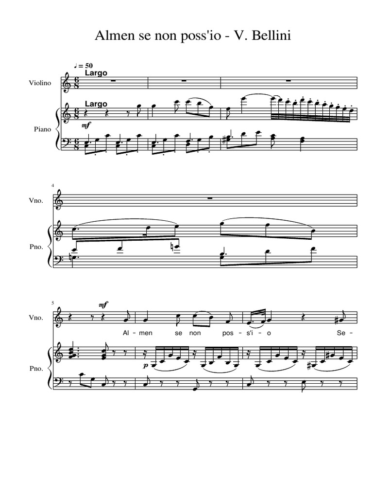 Almen Se Non Possio - V. Bellini PDF | PDF