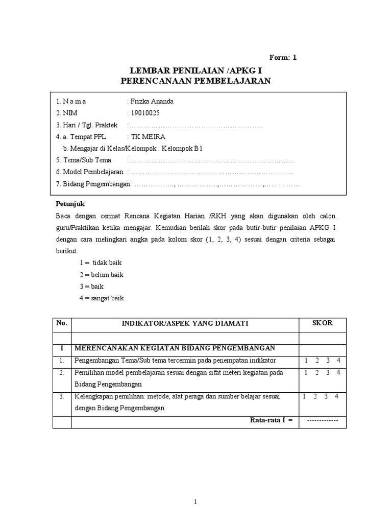 Apkg Paud 2020 | PDF