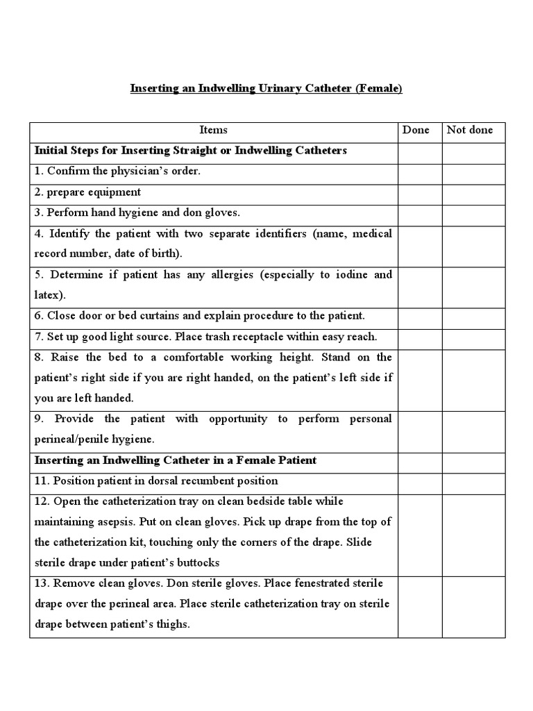 Indwelling Catheter Insertion Guide for Females | PDF | Catheter | Medical Specialties