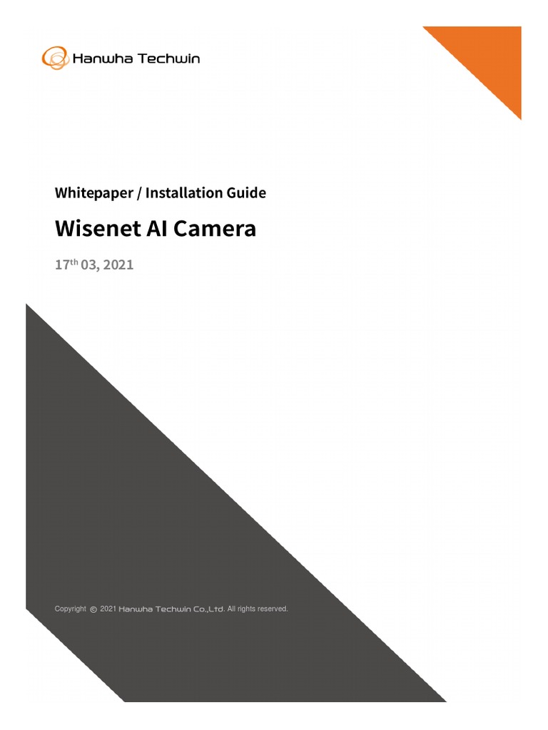 Wisenet Ai Camera White Paper en 210317 | PDF | All Rights Reserved ...