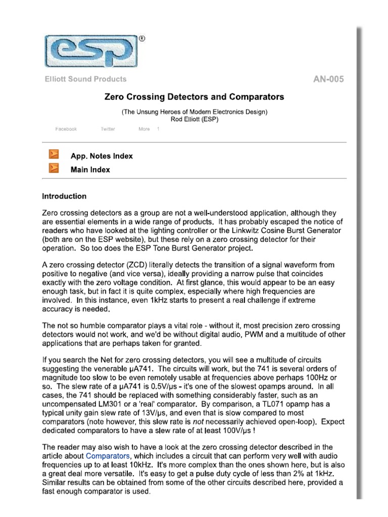 Zero Crossing Detectors Pdf
