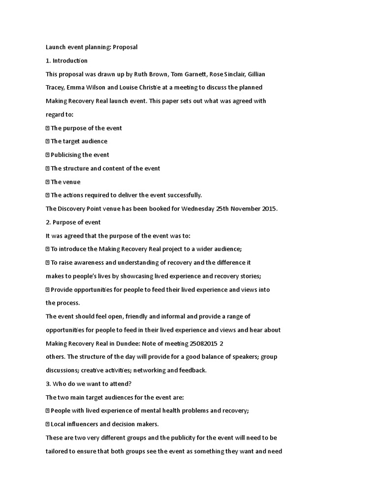 Launch Event Planning | PDF | Experience | Communication