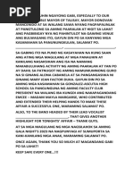 Welcome Address Tagalog | PDF