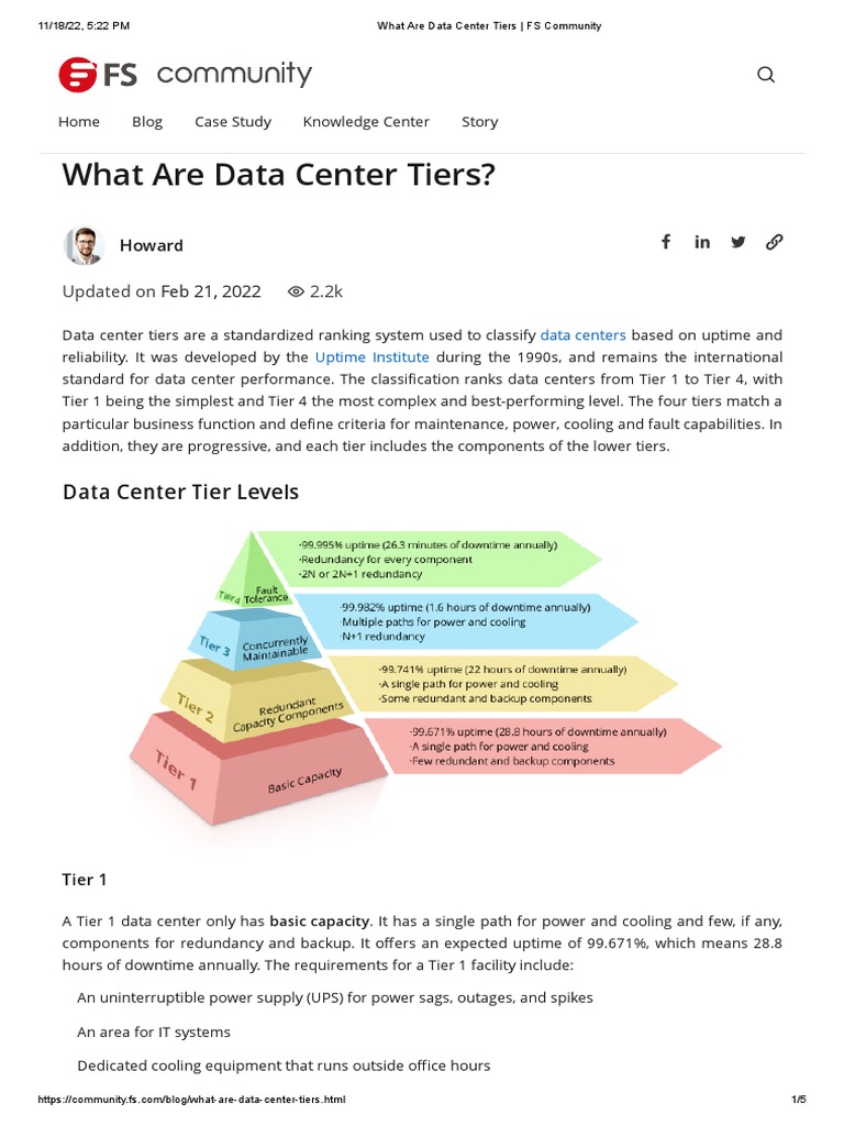 What Are Data Center Tiers - FS Community | PDF | Data Center | Network ...