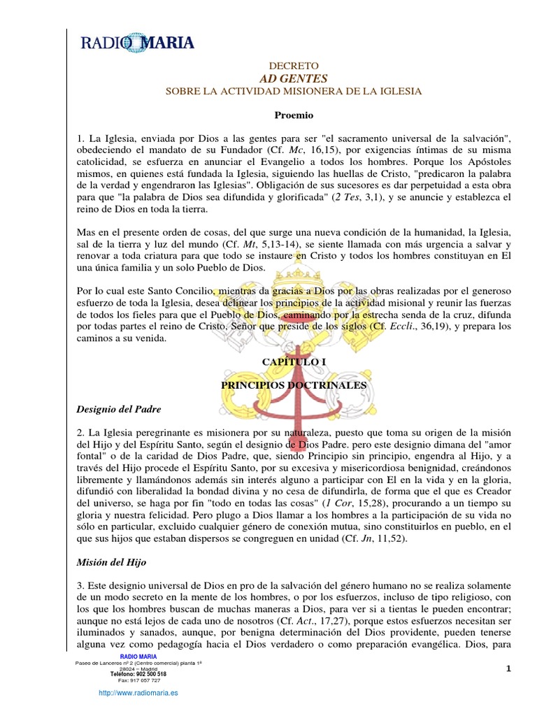 AD GENTES | PDF | Cristo (título) | Iglesia Católica