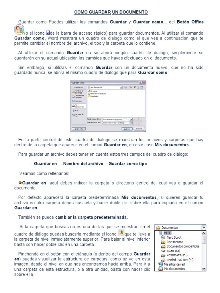 Guardar y Guardar Como | PDF | Archivo de computadora | Desarrollo de ...
