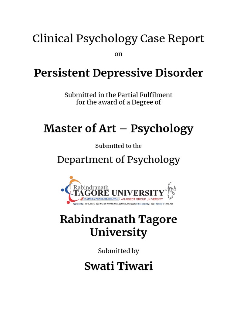 Clinical Psychology R's Case Record | PDF | Major Depressive Disorder ...
