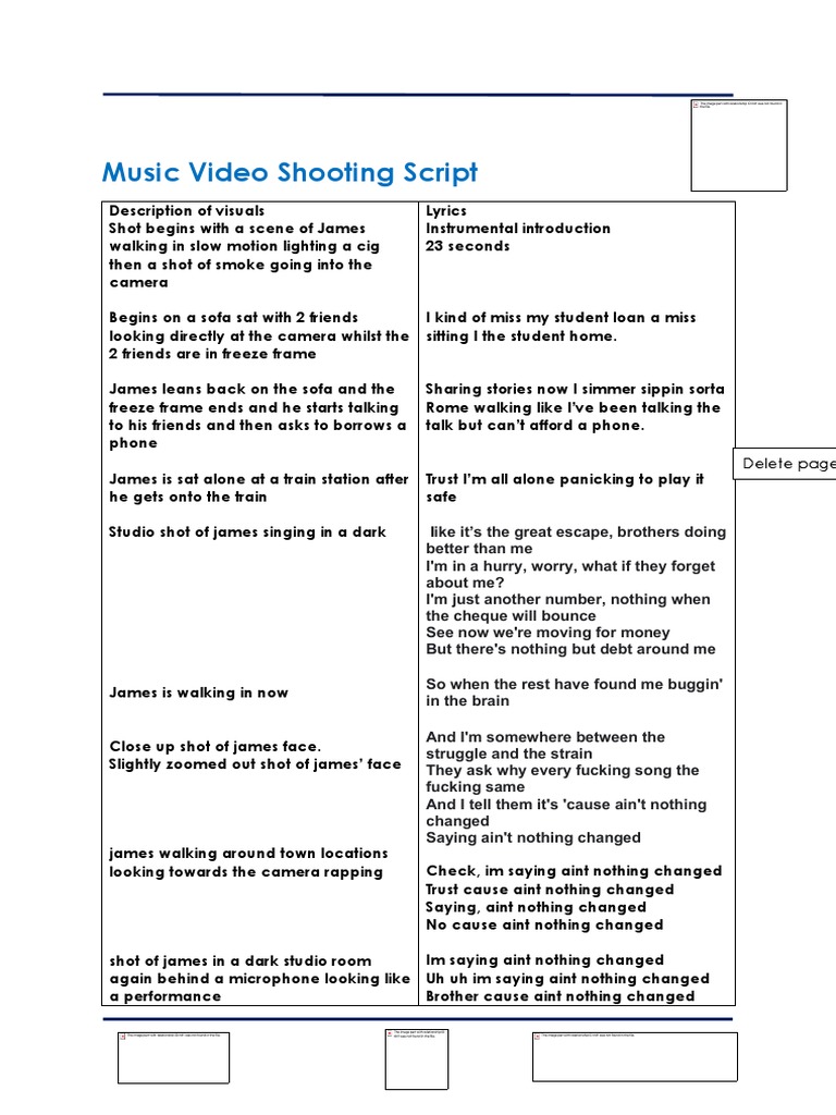 Script and Storyboard 2 | PDF | Camera