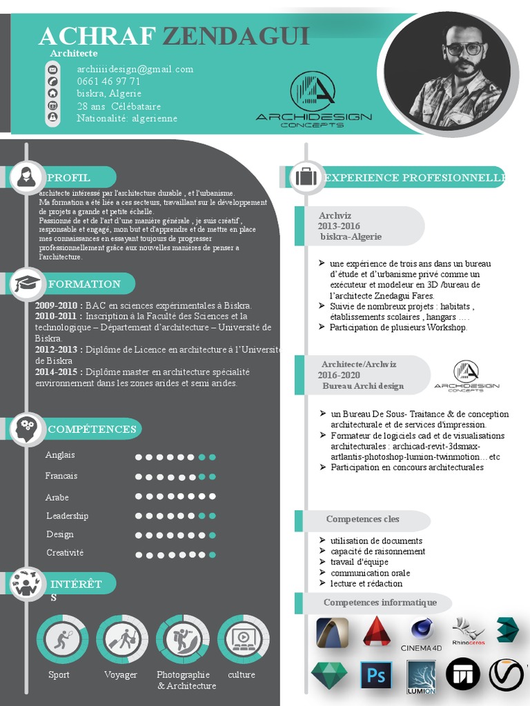 CV Achraf Zendagui | PDF | Architecte
