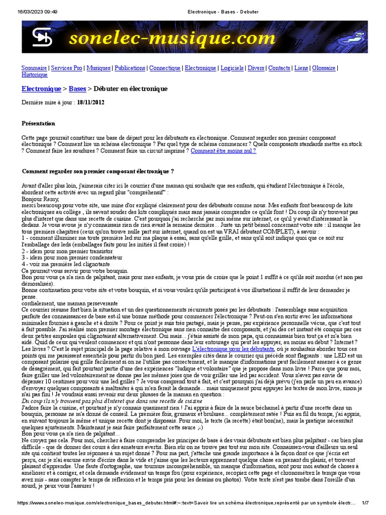 Electronique - Bases - Debuter | PDF | Amplificateur opérationnel | Condensateur