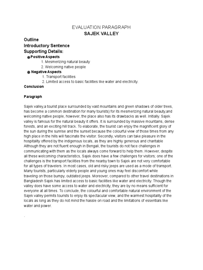 Evaluation Paragraph | PDF