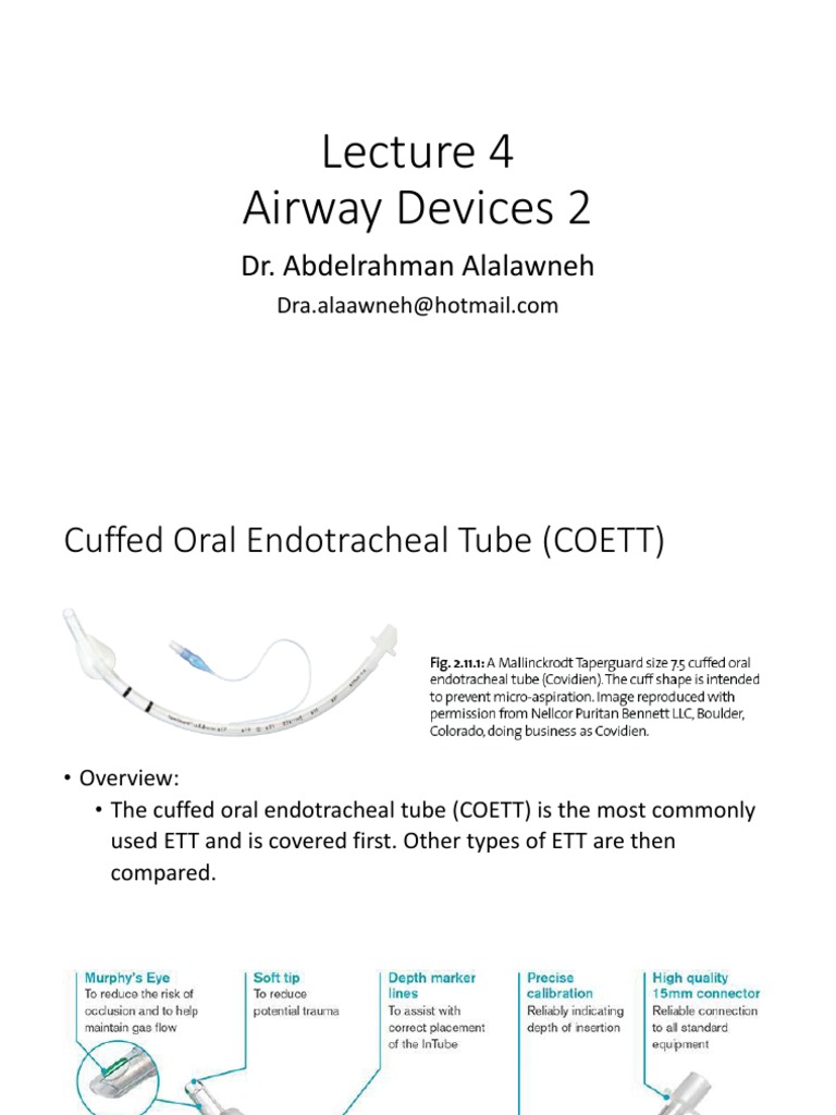 Lecture 4 Airway Devices pr2 - 090848 | PDF | Human Anatomy | Medicine