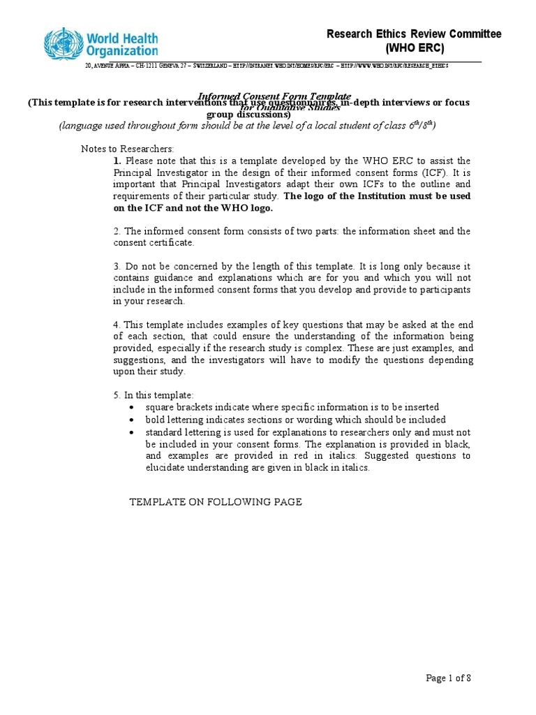 Sample InformedConsent-qualitativestudies | PDF | Focus Group ...