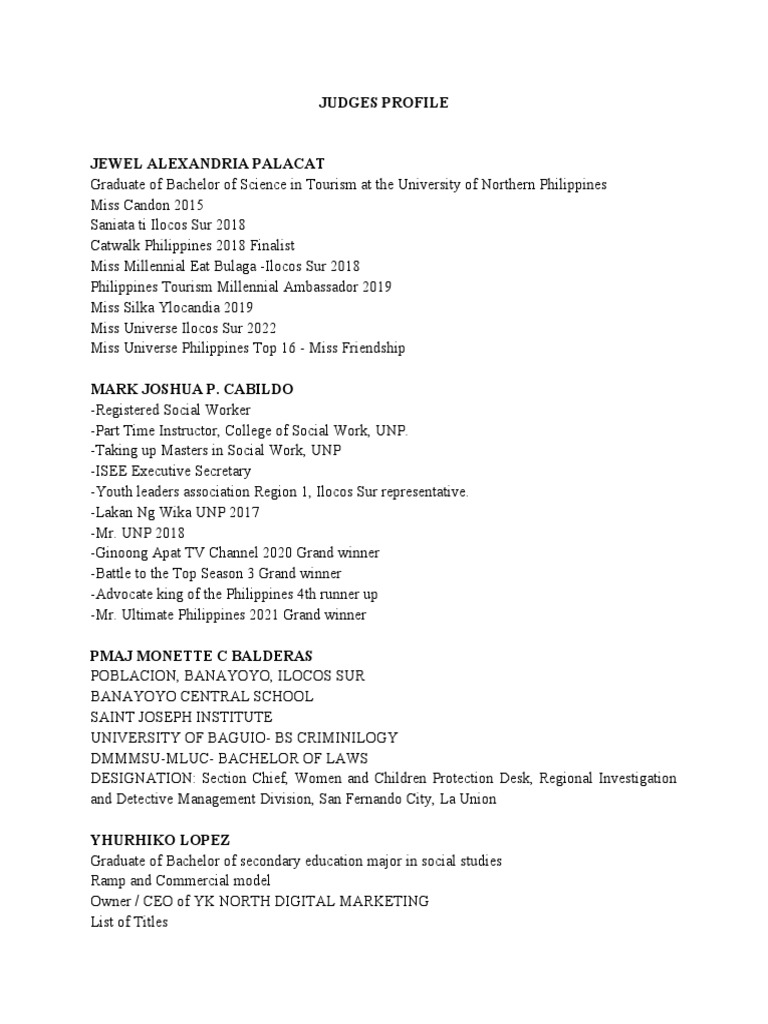 Judges Profile | PDF