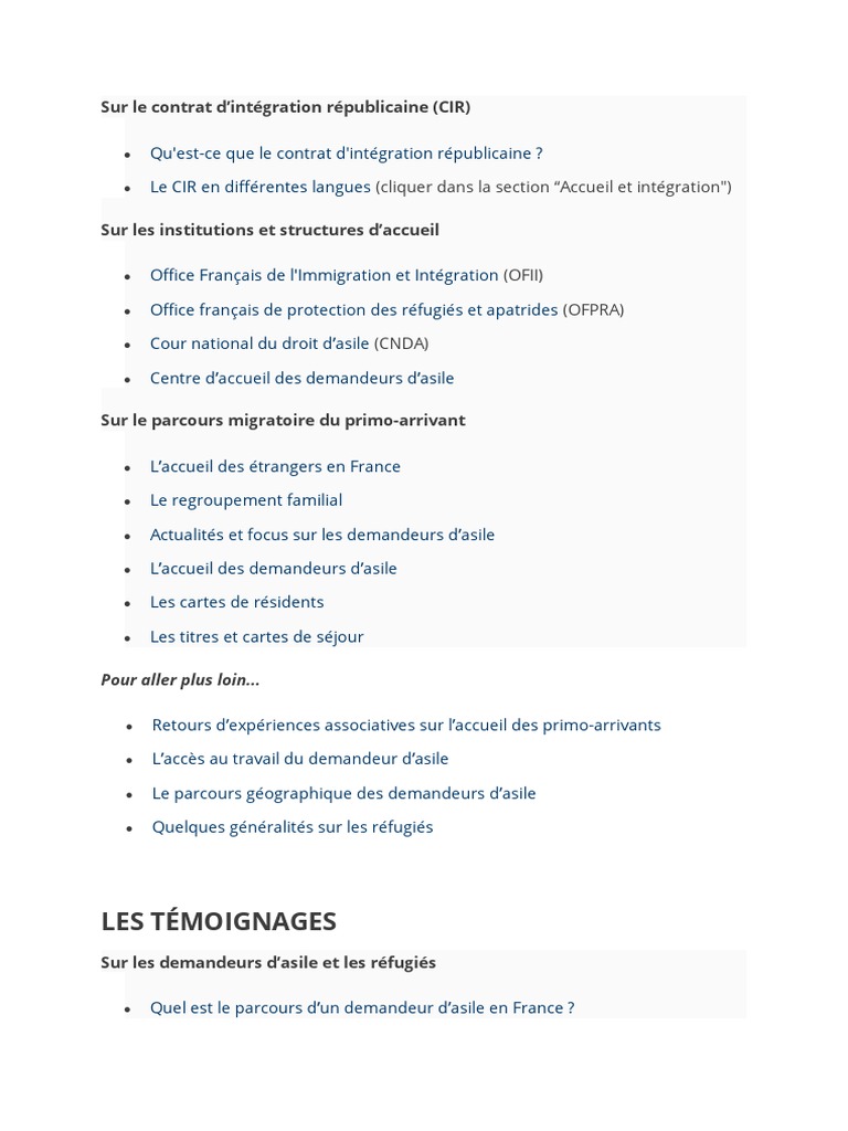 Sur Le Contrat D'intégration Républicaine (CIR) | PDF