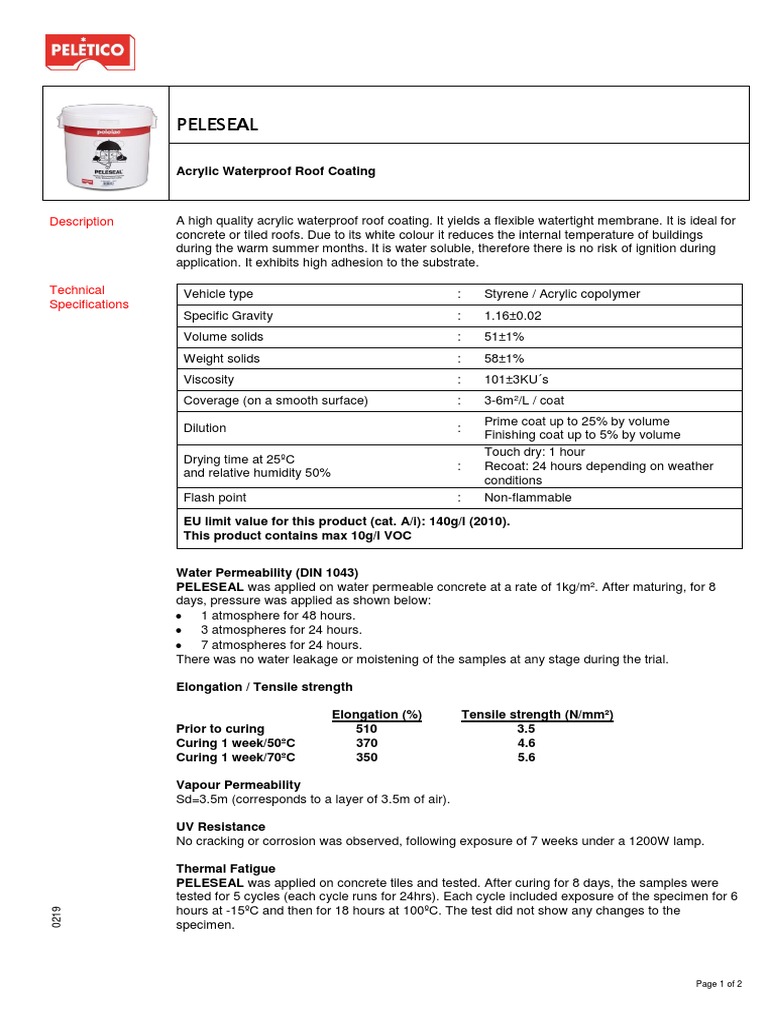 PELESEAL - Eng 0219 | PDF | Concrete | Civil Engineering