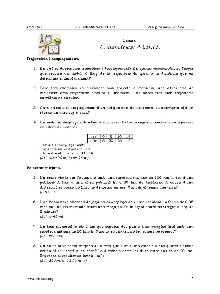 Exercicis Mru | PDF