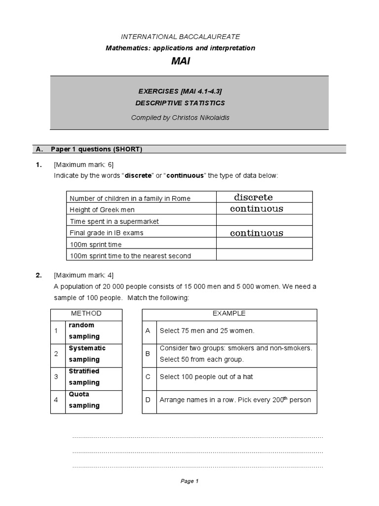 (Mai 4.1-4.3) Descriptive Statistics PDF | PDF | Statistics | Mathematics