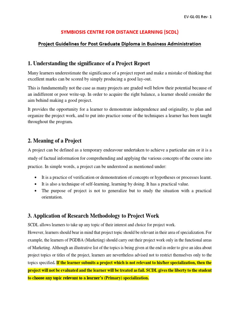 PGDBA Project Report Guidelines | PDF | Learning | Methodology