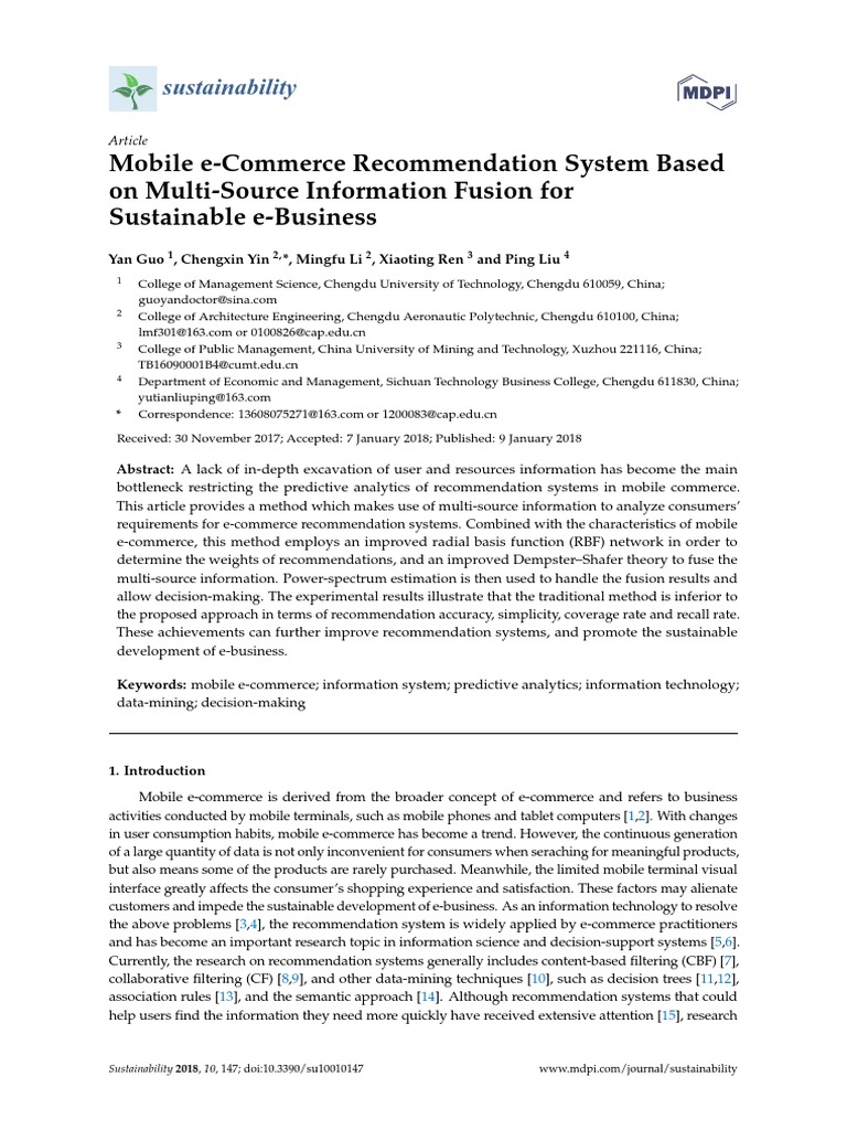 E-Commerce Recommendation System | PDF | Online Shopping | E Commerce