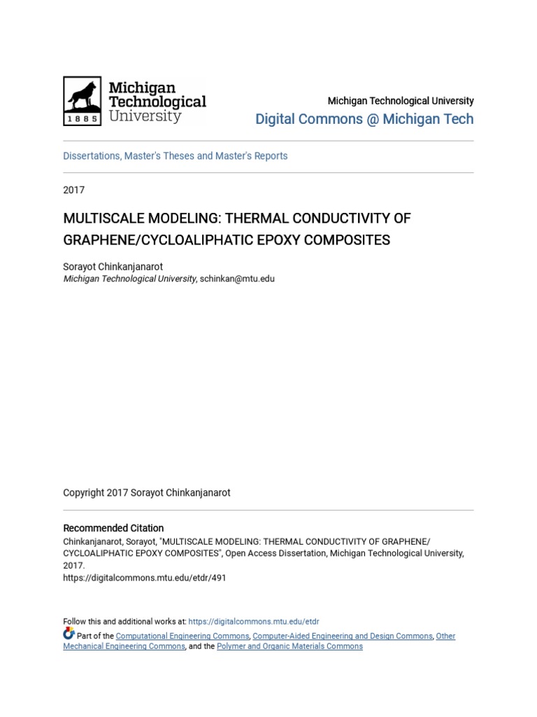 Multiscale Modeling - Thermal Conductivity of Graphene - Cycloalipha PDF | PDF | Composite ...