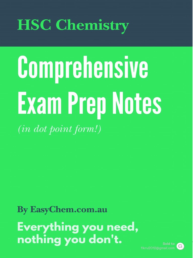Chemistry Study Notes | PDF | Acid | Chemical Reactions