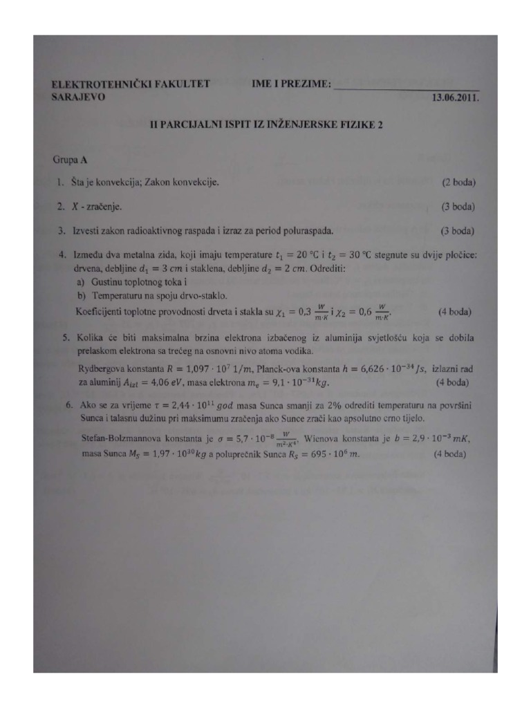 If2 II Parcijalni 13 6 2011 Grupa A Sa Rjesenjem | PDF