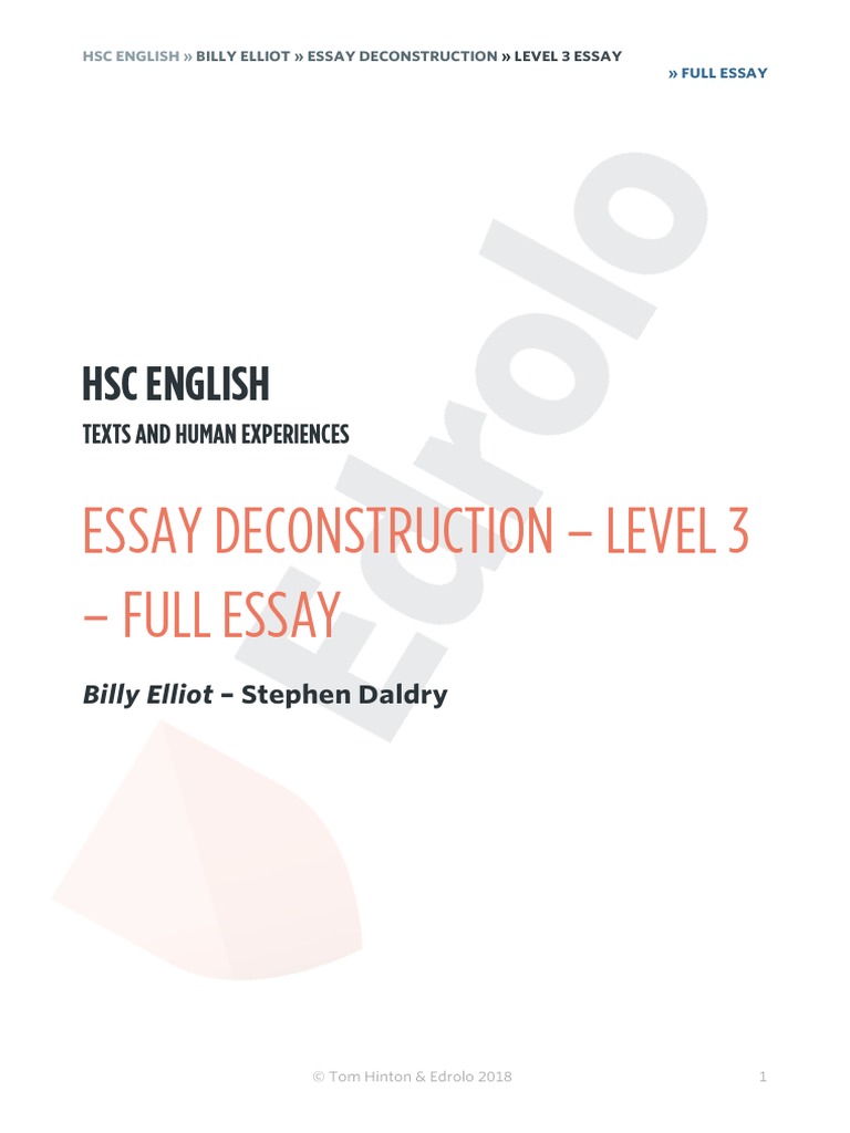 Billy Elliot Sample Essay | PDF