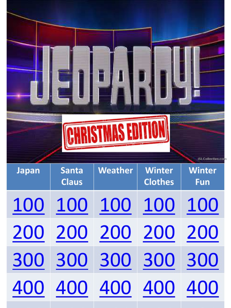 Christmas Jeopardy | PDF | Santa Claus | Snow