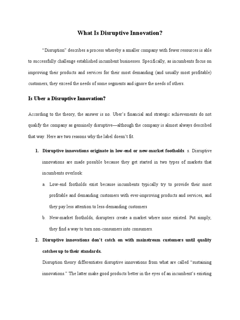 What Is Disruptive Innovation | PDF | Disruptive Innovation | Innovation