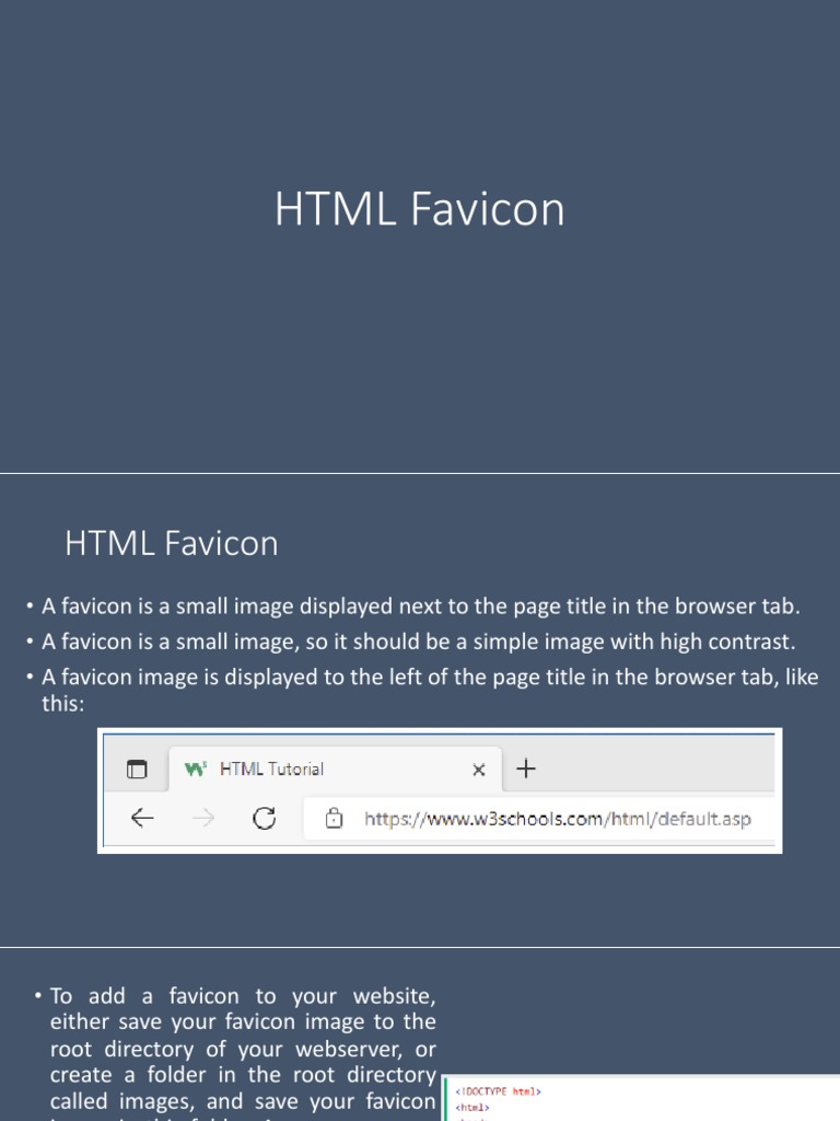 Adding a Favicon in HTML | PDF